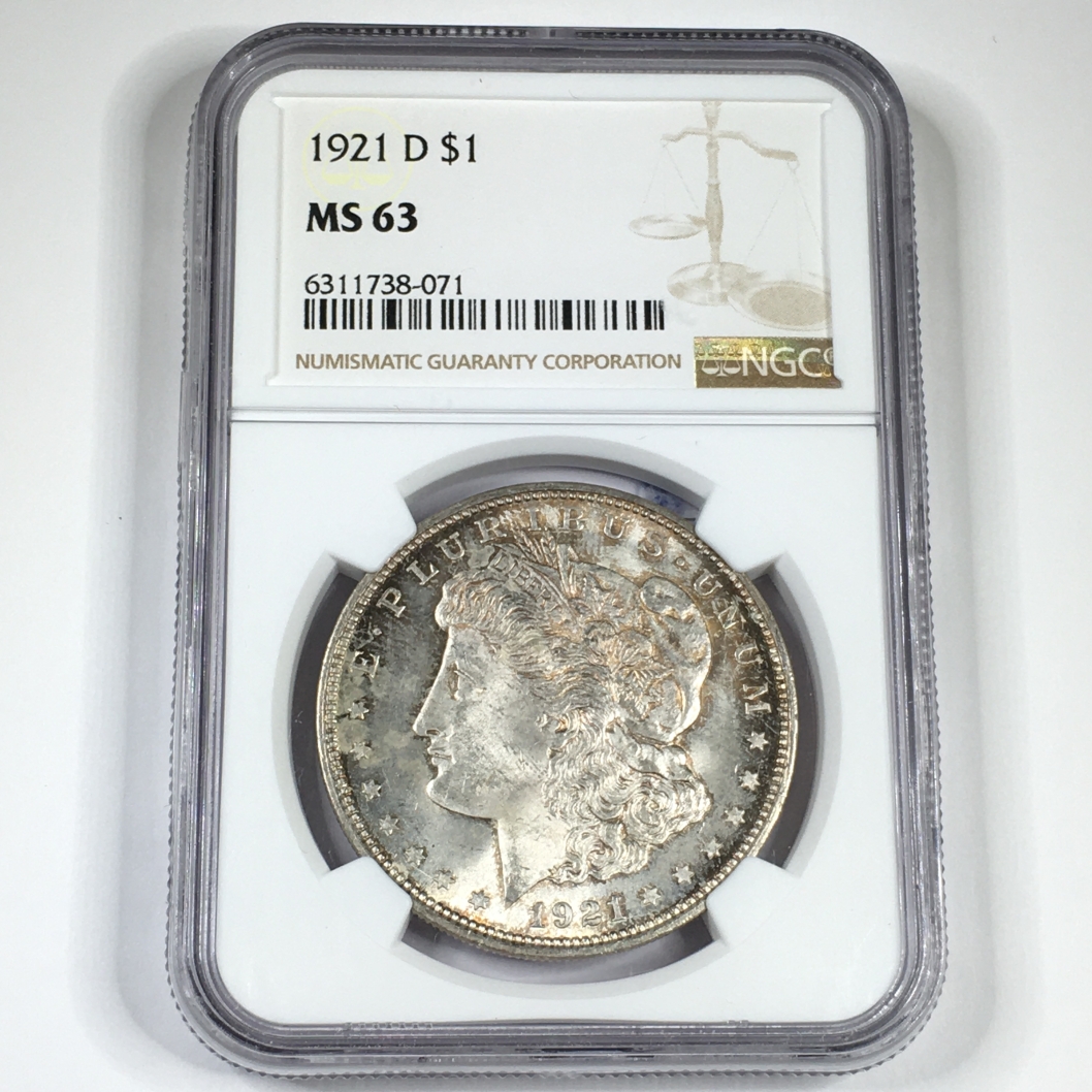 1921-D Morgan Silver Dollar*Graded MS63 by NGC*Struck at Denver | Property Room