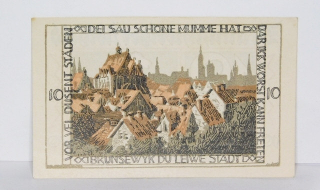 1923 German WW1 Era "Notgeld" Emergency Paper Money 10 Pfnnig ...