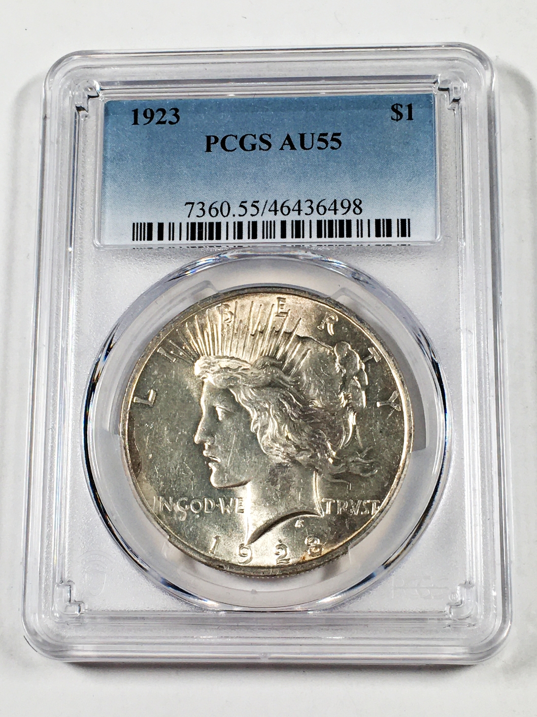 1923 Peace Silver Dollar*Graded AU55 by PCGS | Property Room
