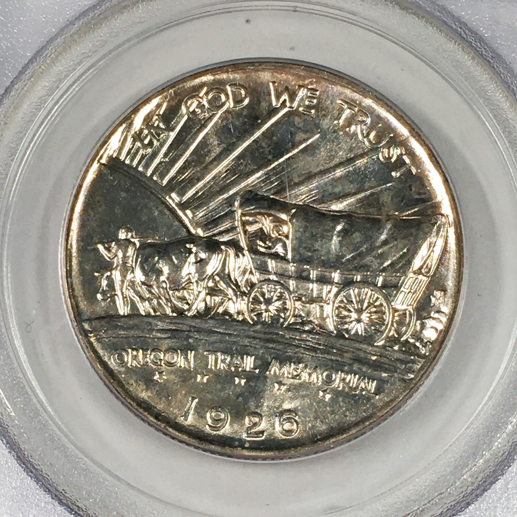 1926-S 50c "Oregon" Commerative MS63 Graded by PCGS in Old Green Holder ...