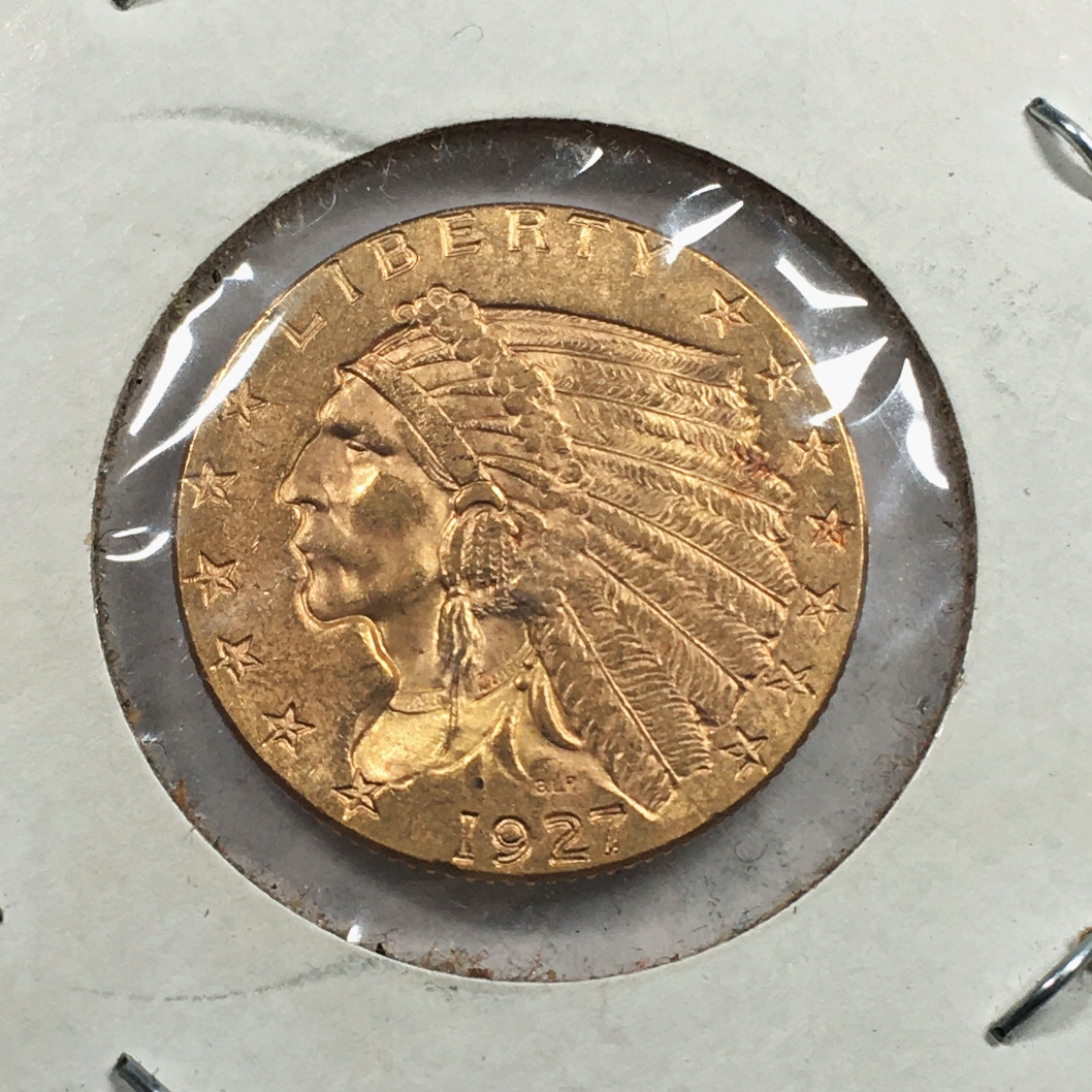1927 $2-1/2 Gold Indian Head Quarter Eagle | Property Room