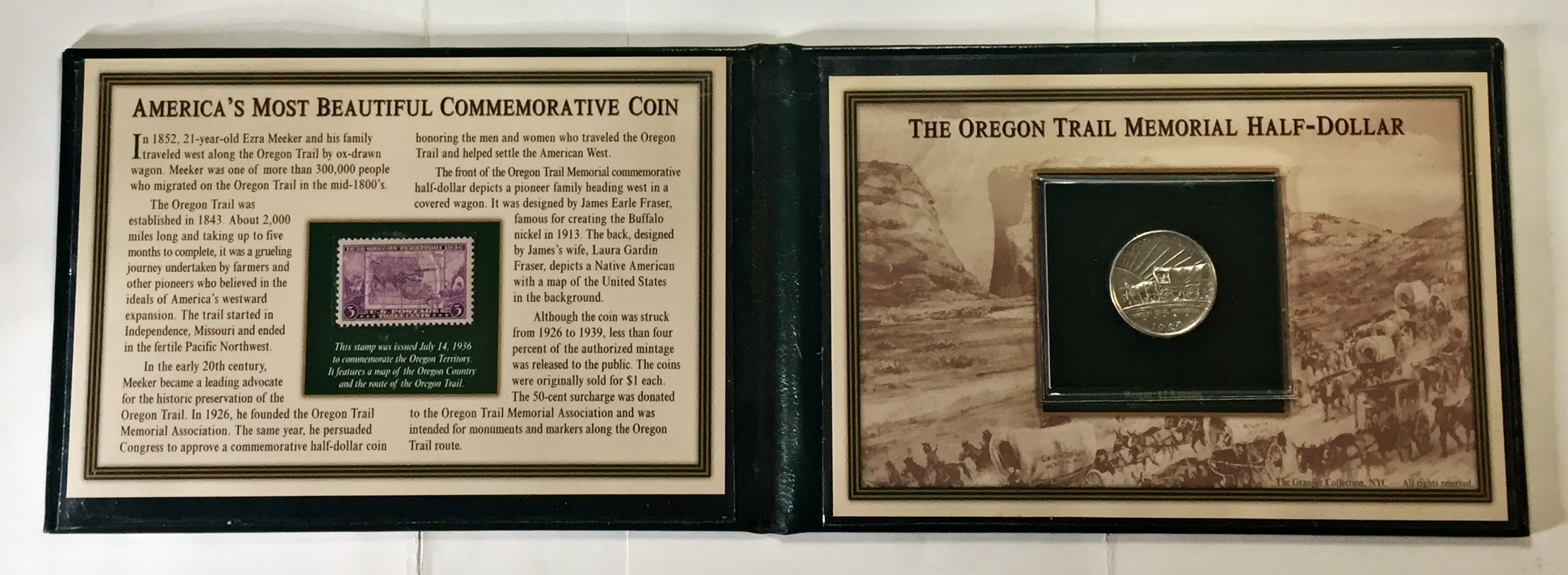 1927 Silver Oregon Trail Memorial Commemorative Half Dollar and Stamp ...