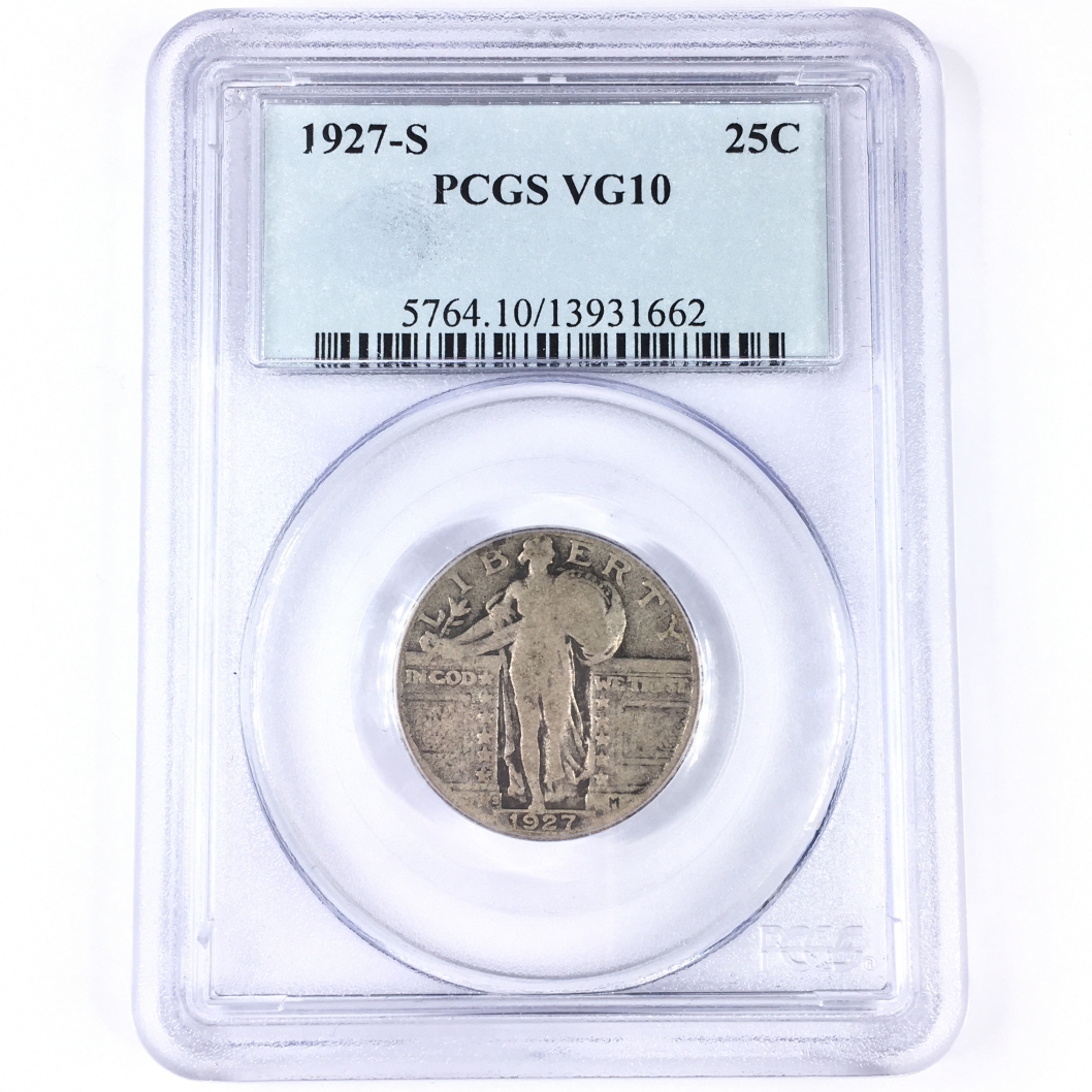 1927-S Silver Standing Liberty Quarter*Graded VG10 by PCGS*Struck at ...