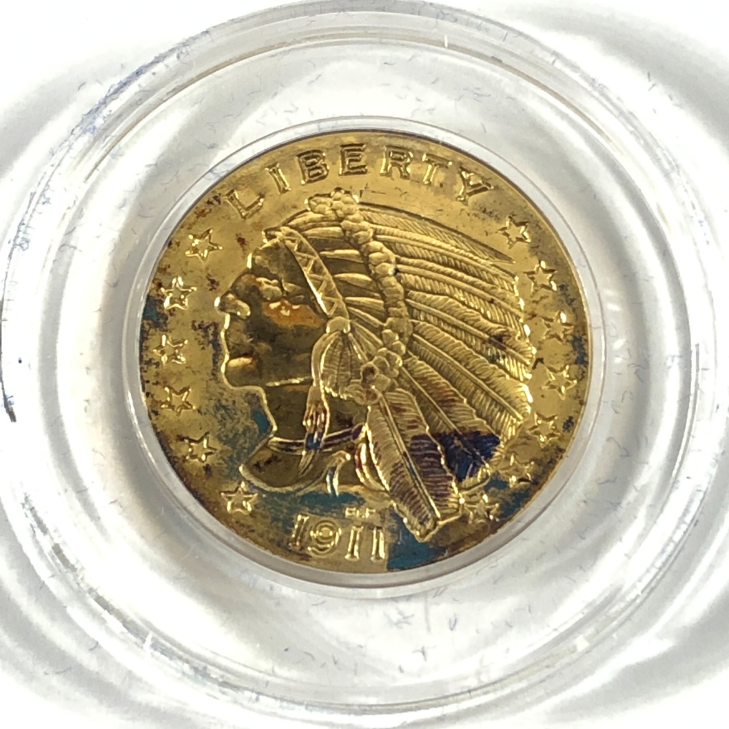 1929 24K Gold Layered $5 Indian Head Half Eagle Replica*Proof*In ...