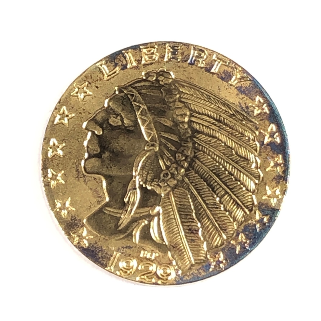 1929 24K Gold Layered $5 Indian Head Half Eagle Replica*Proof*In ...