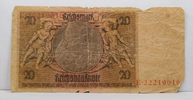 1929 German Bank Note 20 Reichsmarks | Property Room
