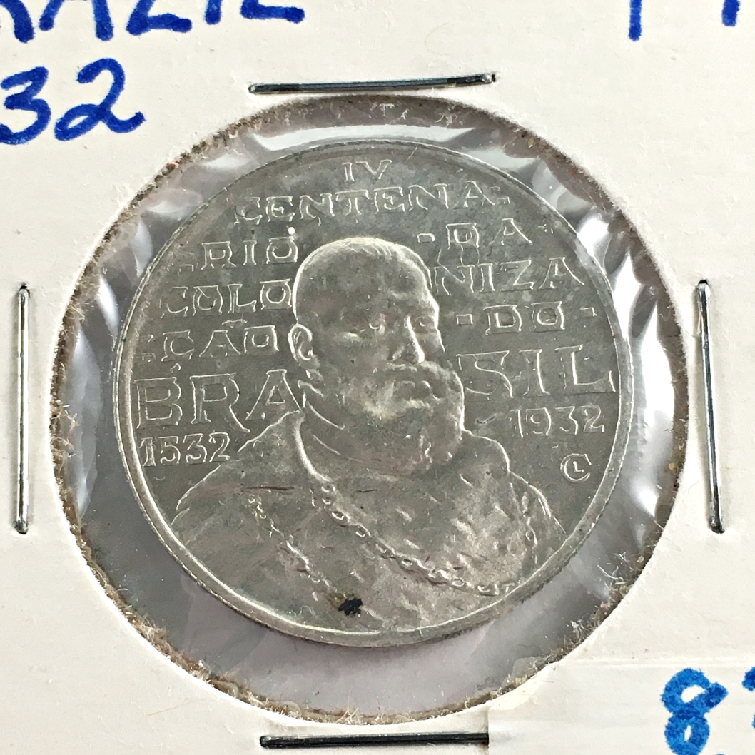 1932 Brazil Silver 2000 Reis*High Grade with Luster | Property Room