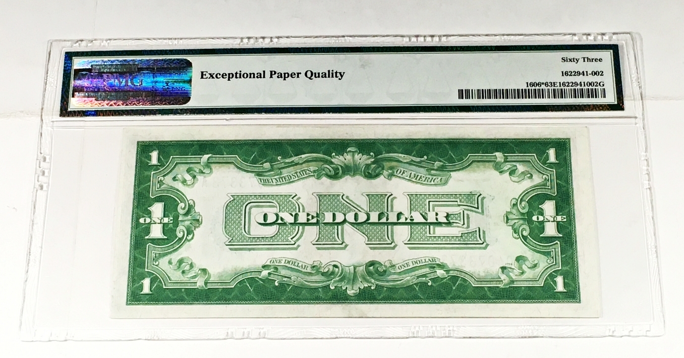 1934 $1 Silver Certificate STAR NOTE*Graded Chice Uncirculated 63 EPQ by PMG*Fr#1606* (* Block ...