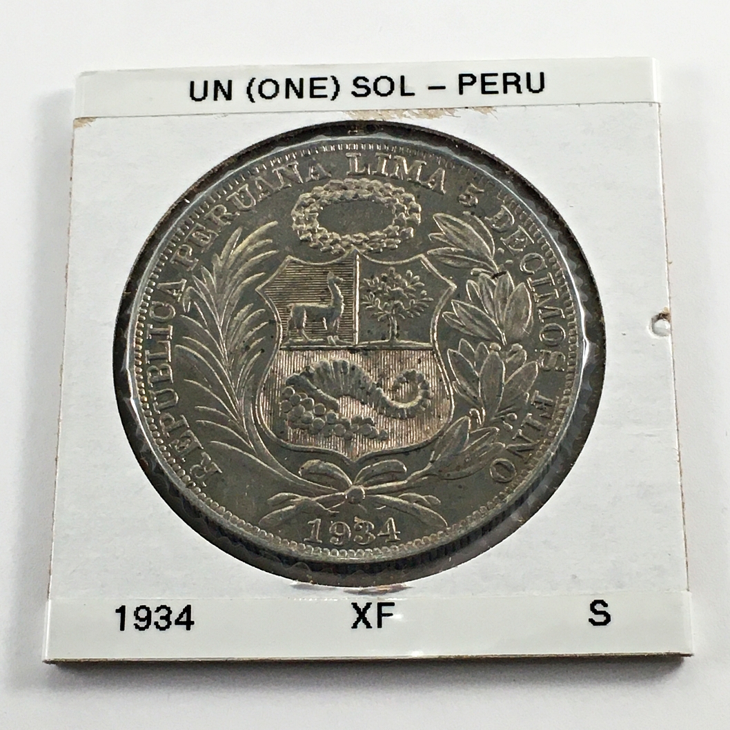 1934 Peru Silver One Sol*Better Grade | Property Room