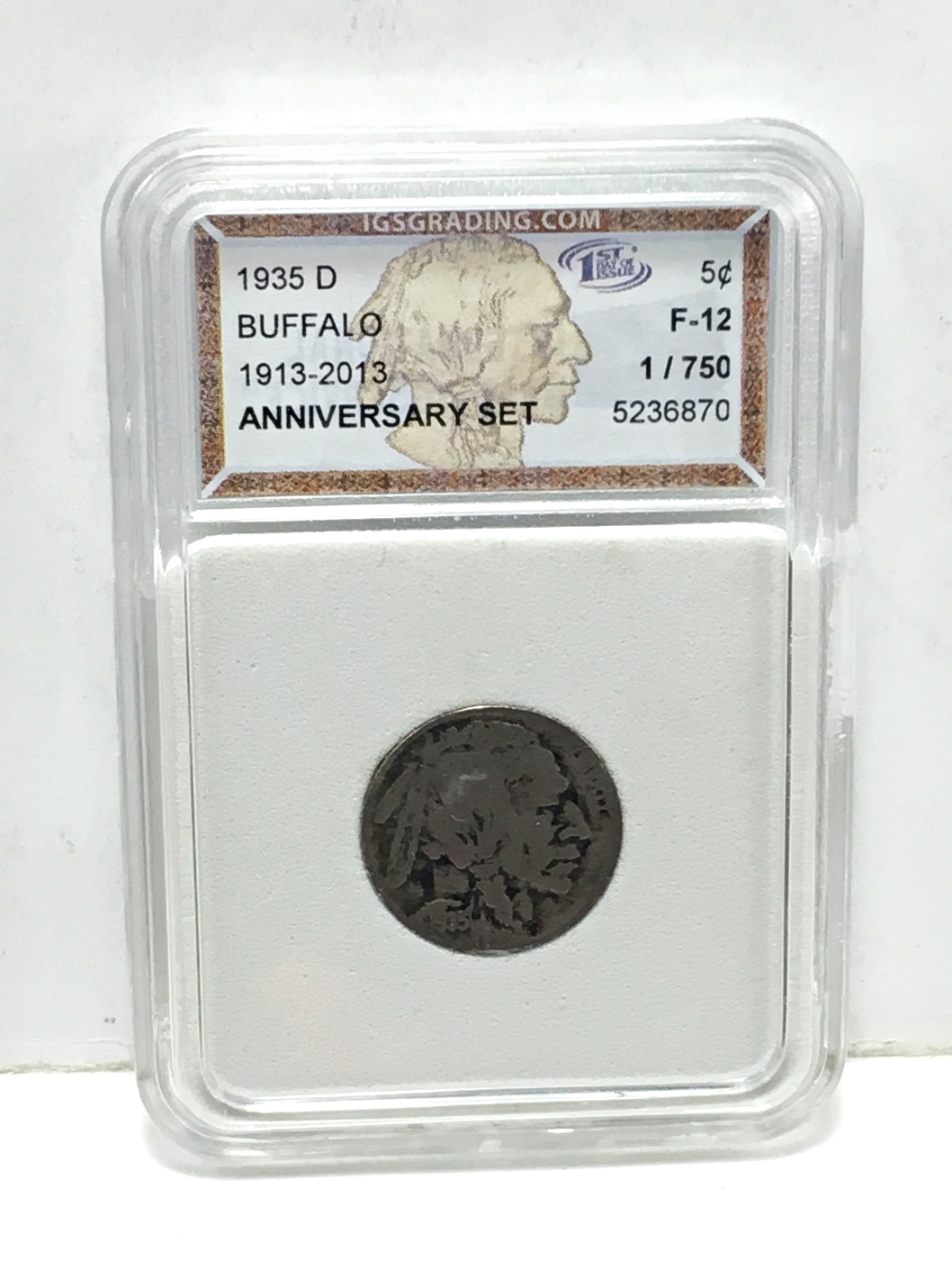 1935-D Buffalo Nickel*Graded F12 by IGS Grading | Property Room