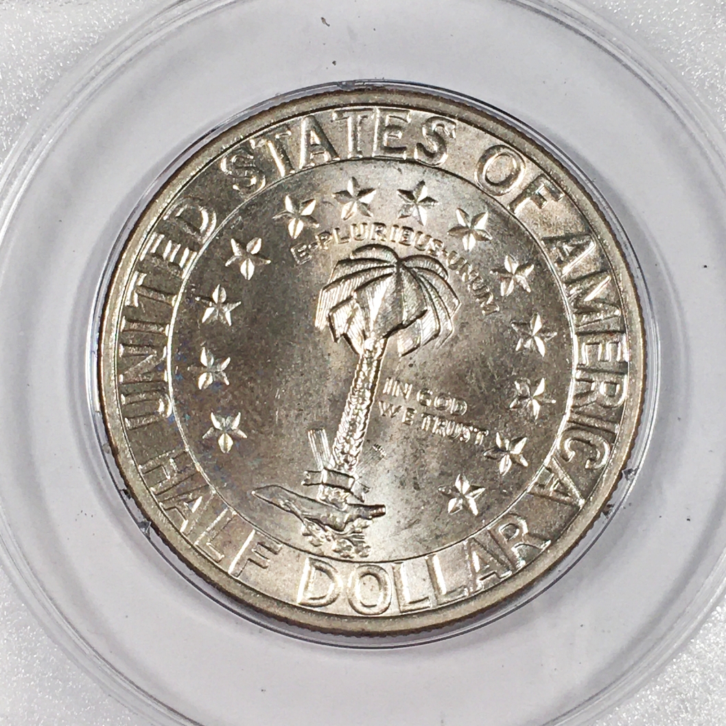 1936 50c "Columbia" Commerative MS65 Graded by PCGS in Rattler Holder ...