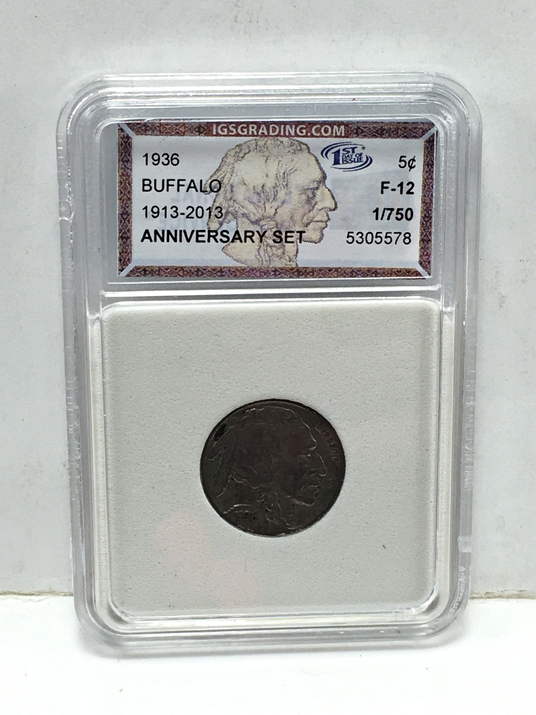 1936 Buffalo Nickel*Graded F12 by IGS Grading | Property Room