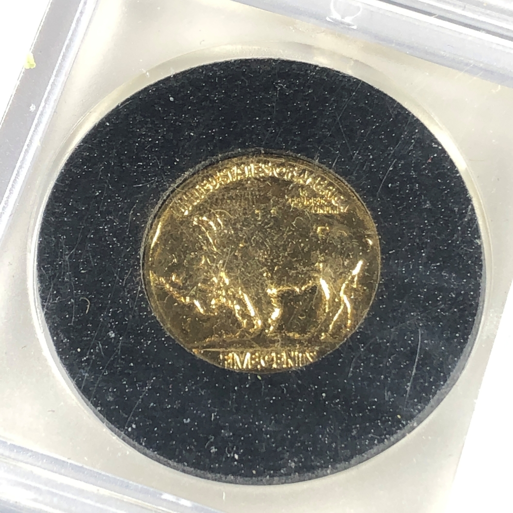 1936 Gold Layered Buffalo Nickel 2/3 of Horn Visible | Property Room