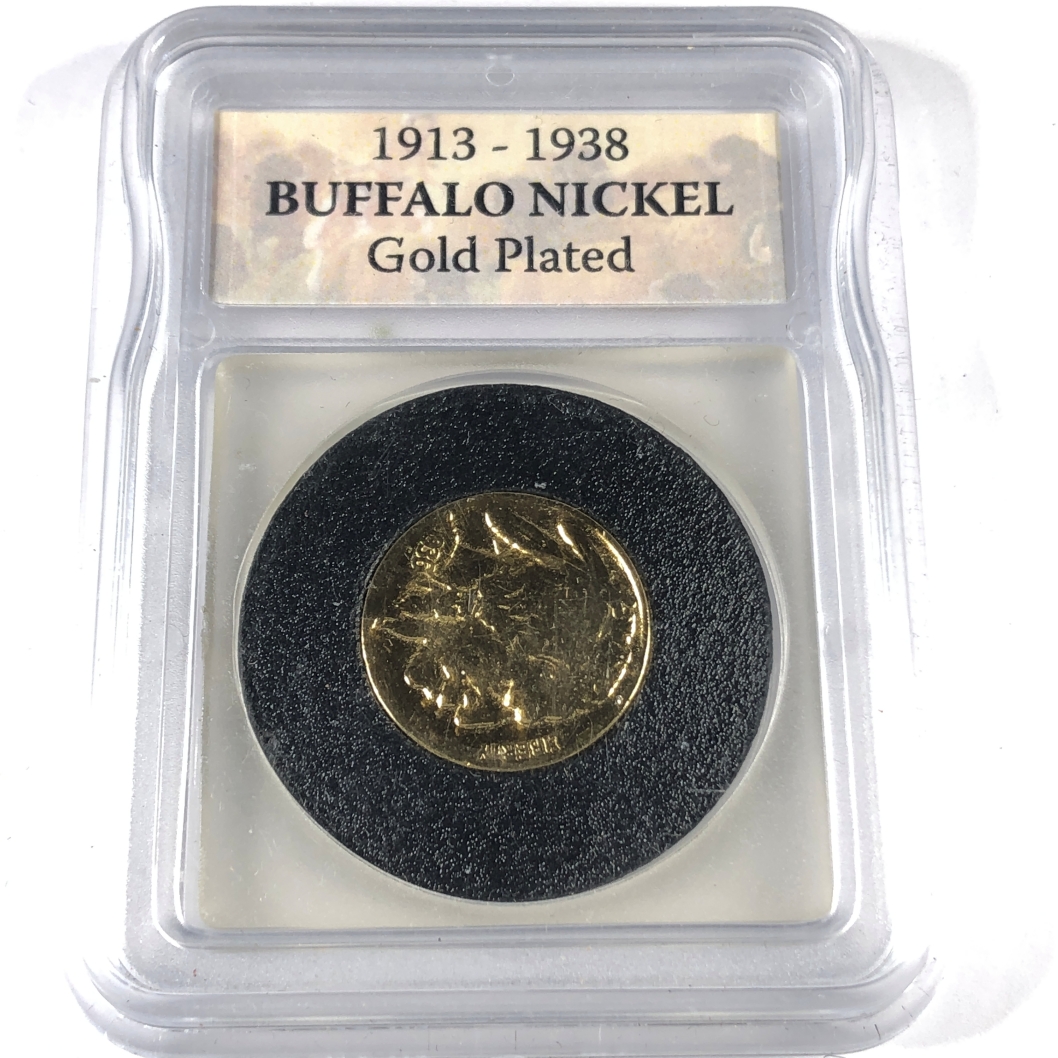 1936 Gold Layered Buffalo Nickel 2/3 of Horn Visible | Property Room