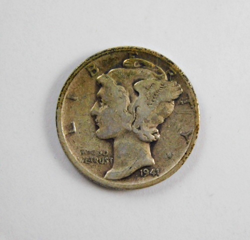 1941 Silver Mercury Head Dime | Property Room