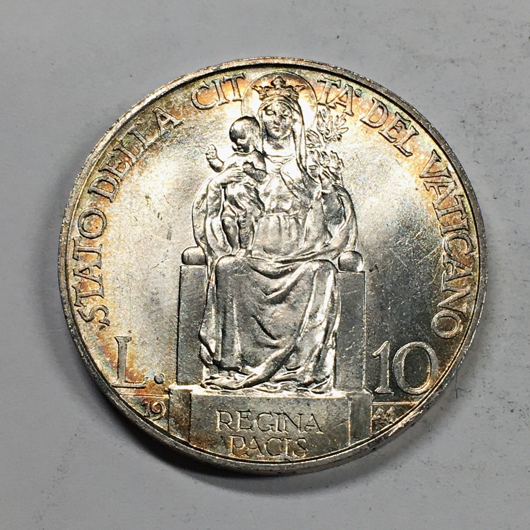 1941 VATICAN 10 Lire Silver Pope Pius XI | Property Room