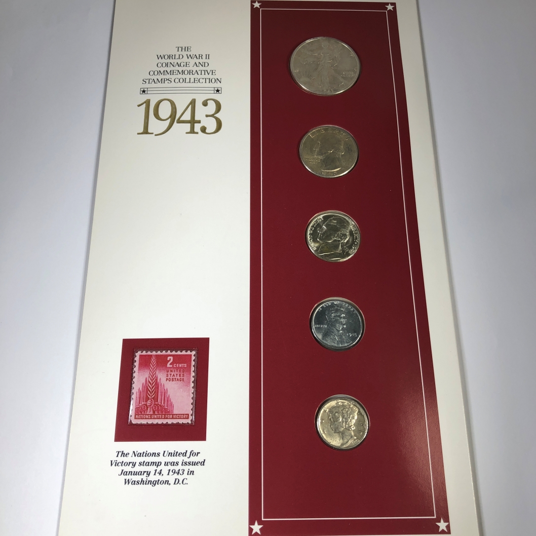 1943 Silver United States Mint Set PLUS 2c Stamp*The World War II ...