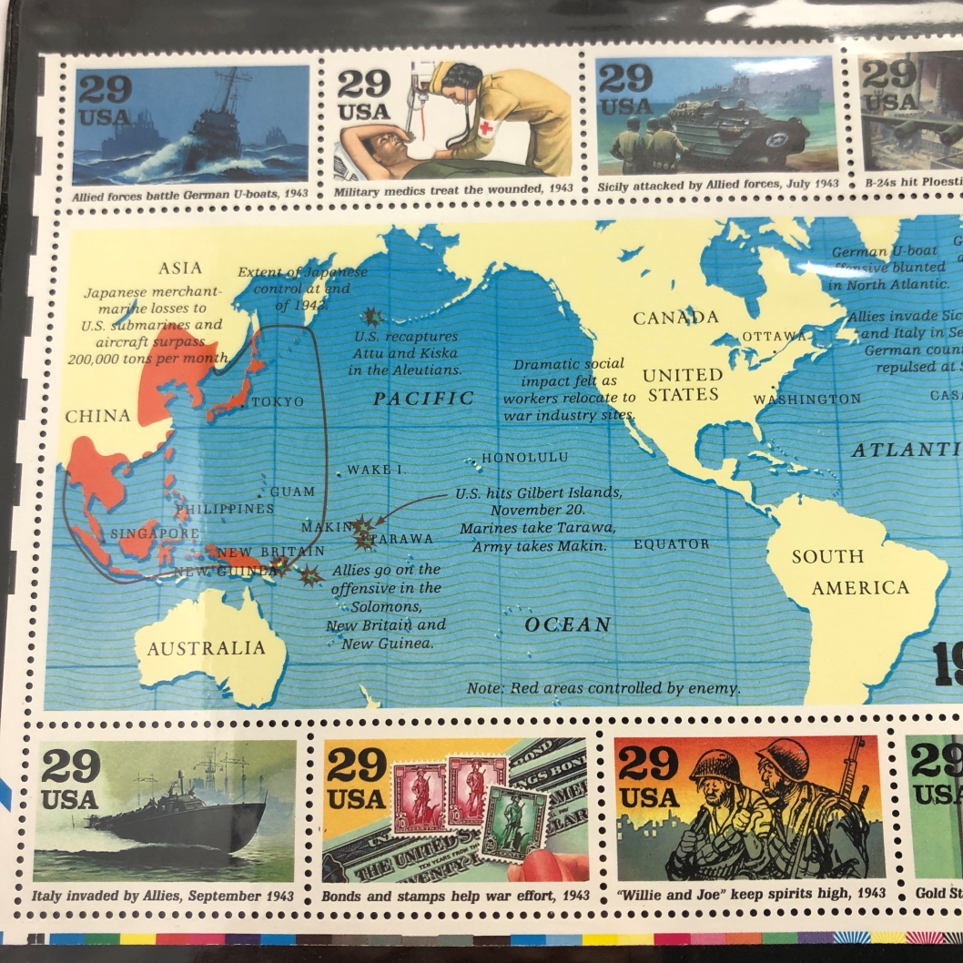 1943 Turning the Tide Stamp Collection $2.90 Face Value in Collectible ...