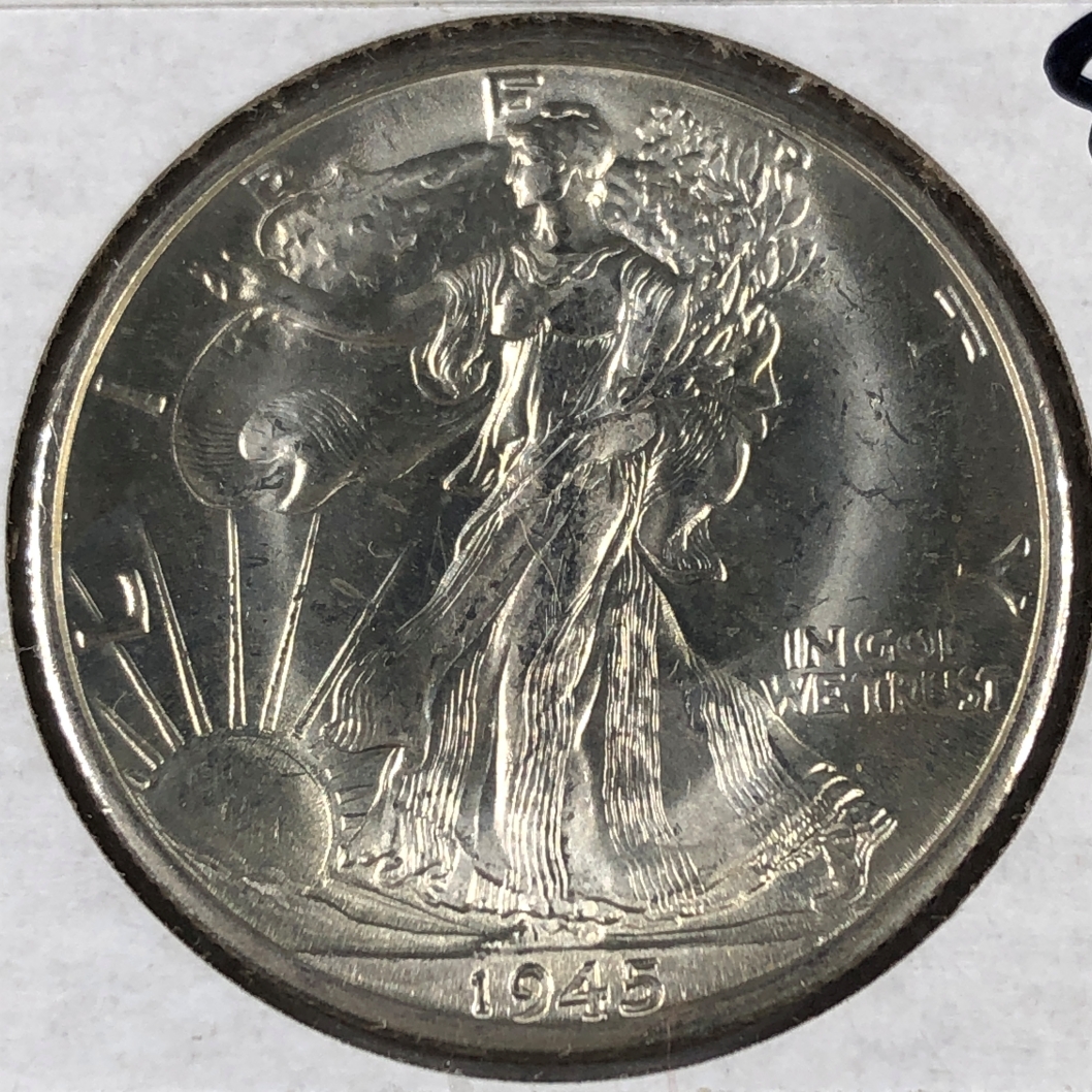 1945 Denver Minted Silver Walking Liberty Half Dollar *High Grade ...