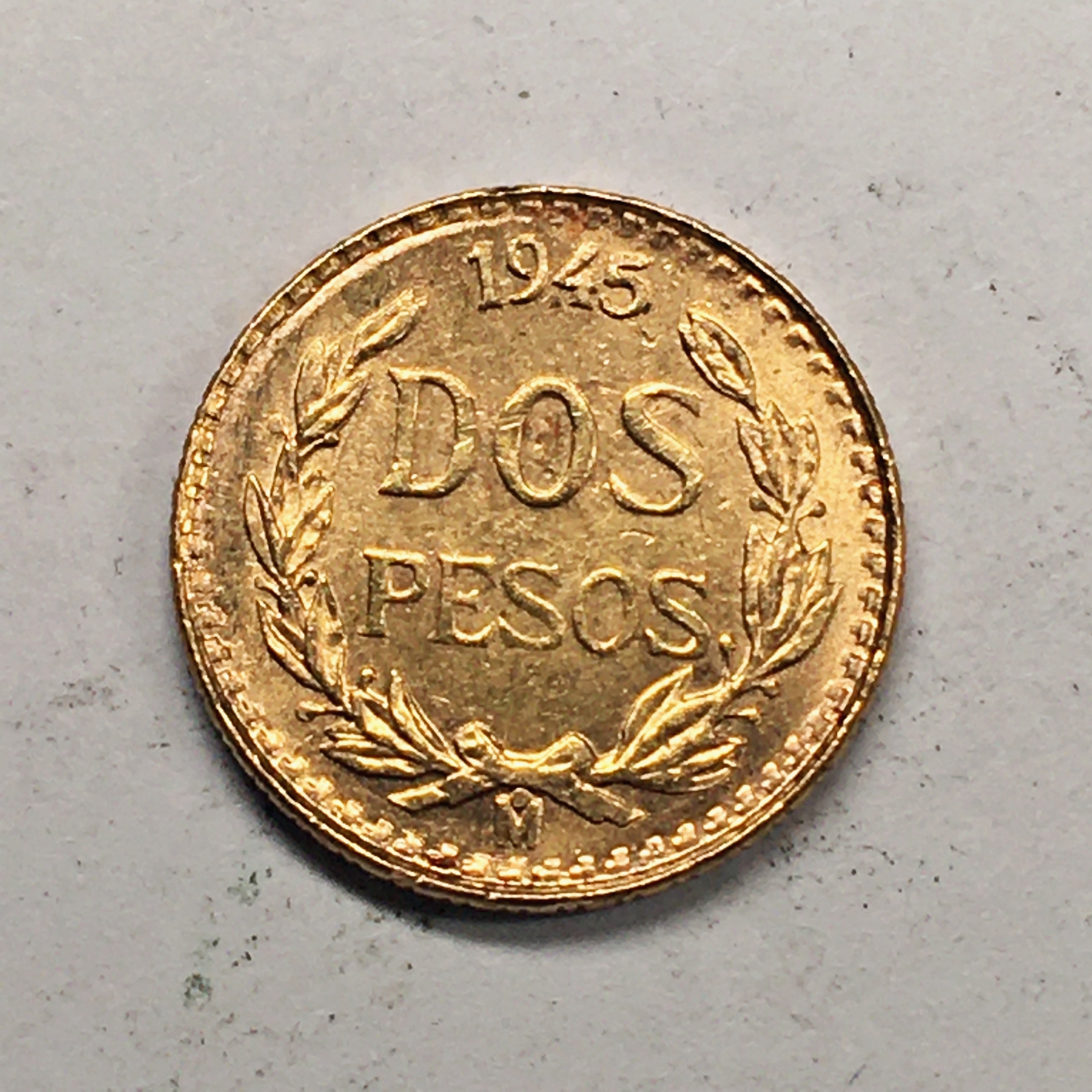 1945 Mexico Gold 2 Pesos | Property Room