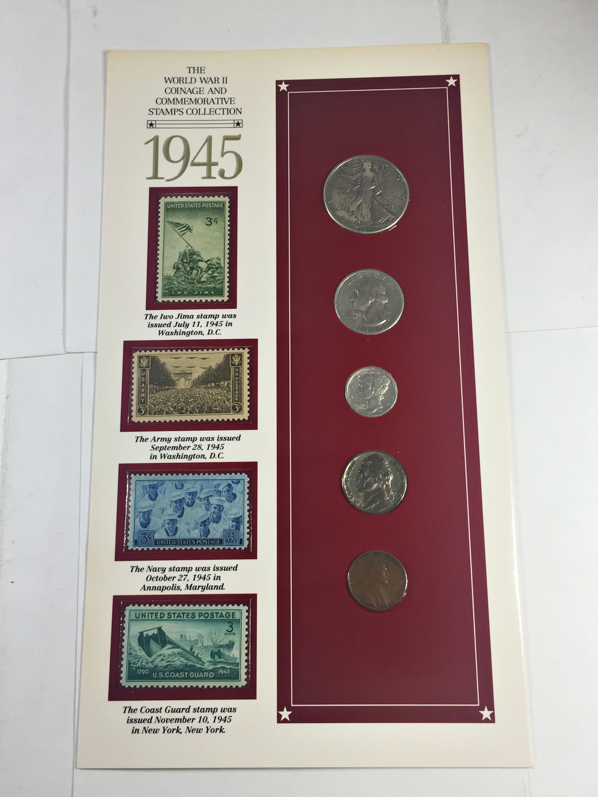 1945 United States Silver Mint Set*Also Four 1945 3c Military/Iwo Jima ...