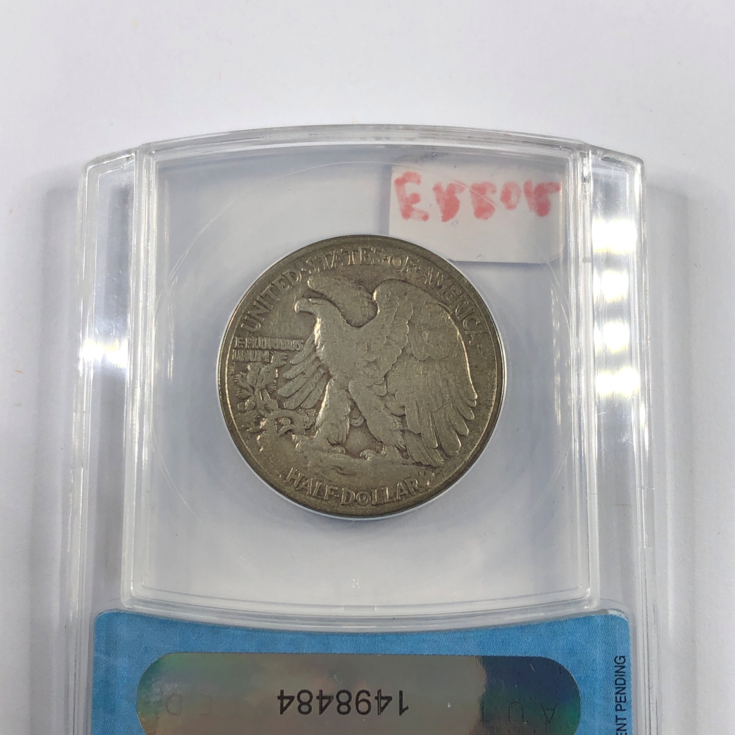 1946 Walking Liberty Silver Half Dollar Error Double Die Reverse Authenticated and Graded by ...