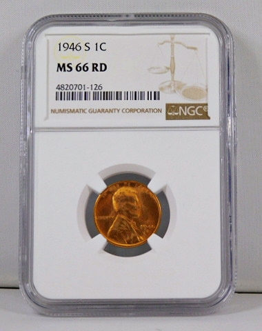 1946-S Lincoln Wheat Cent*Graded MS66 RD by NGC | Property Room