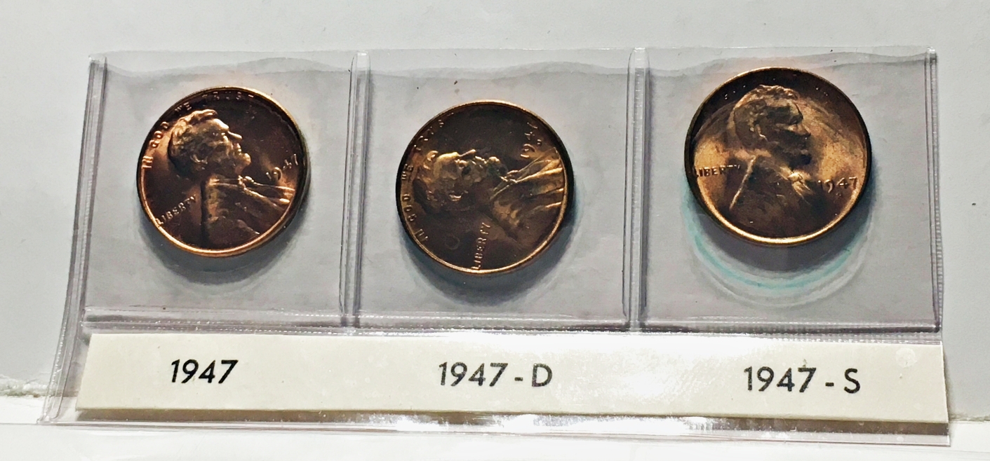 1947-P, D & S Lincoln Head Wheat Cents*All High Grade*Red | Property Room