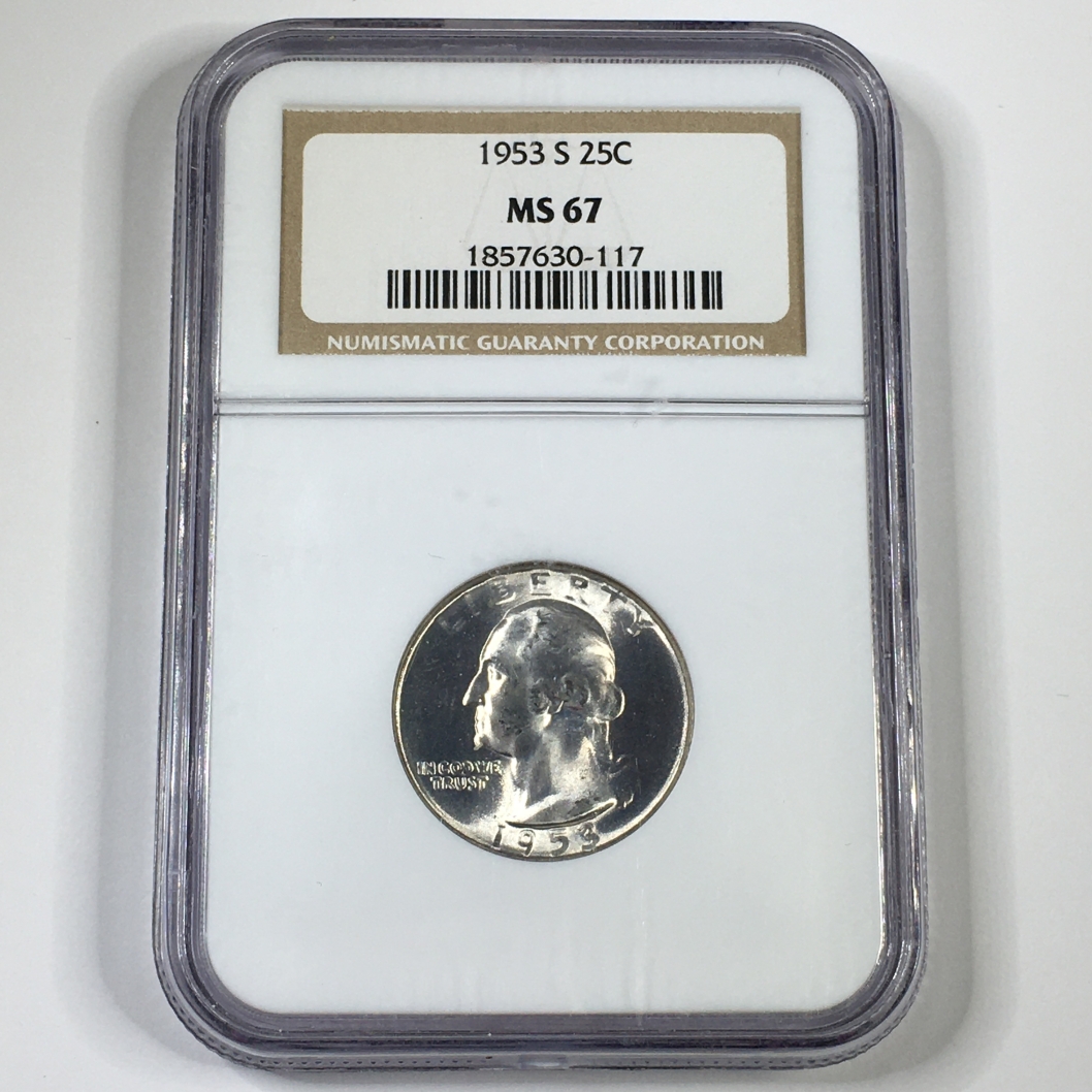 1953-S Silver Washington Quarter*Graded MS67 by NGC*Struck at San ...
