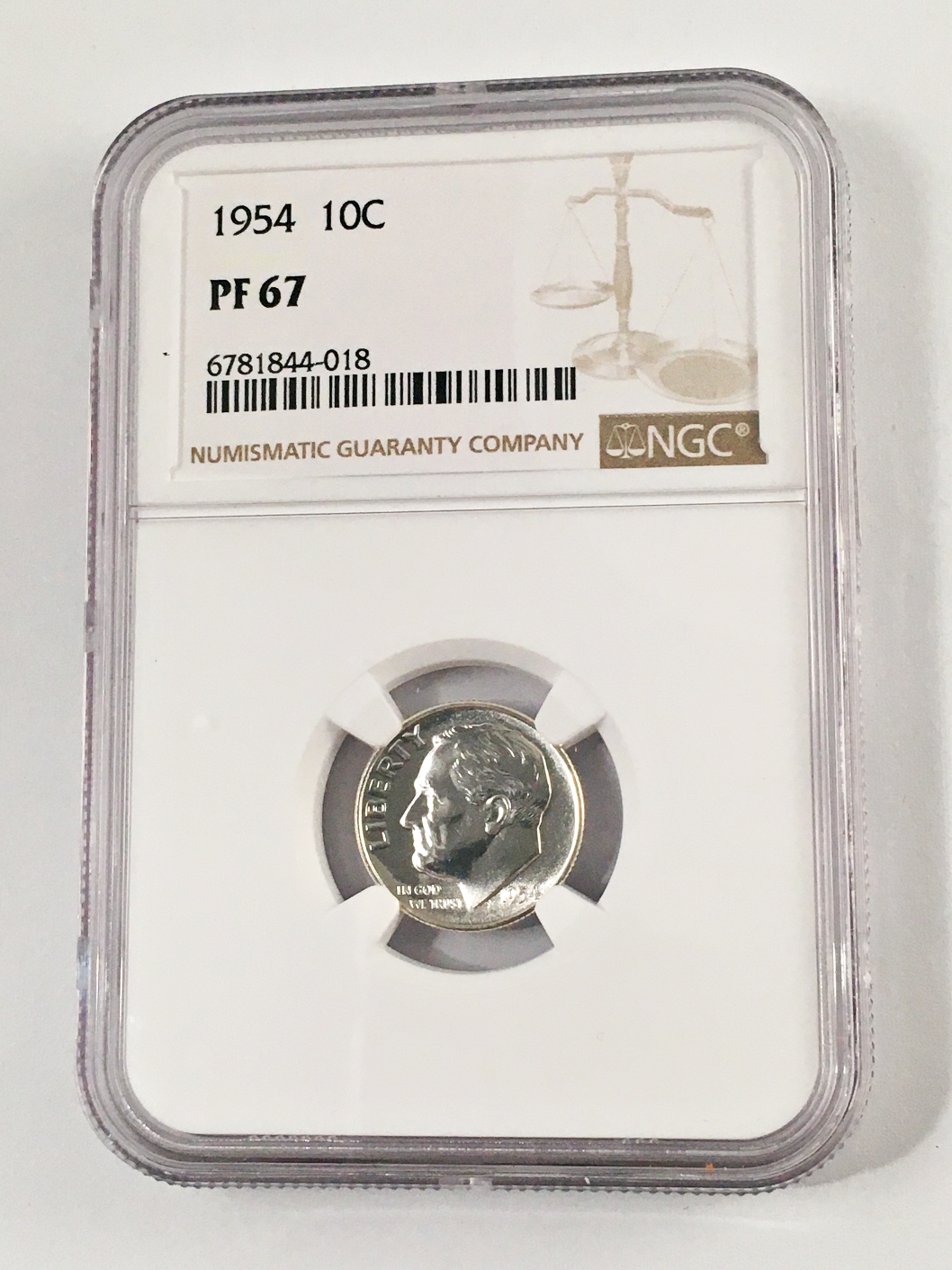 1954 Silver Proof Roosevelt Dime*Graded PF67 by NGC | Property Room