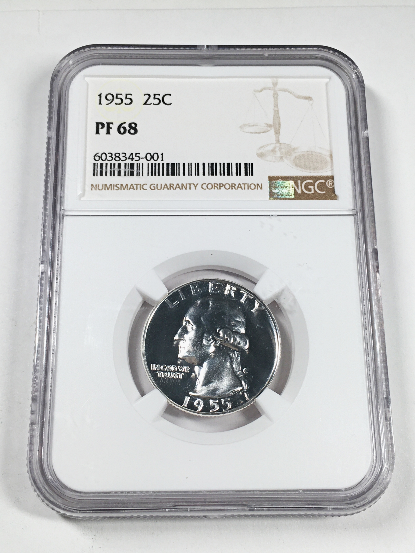 1955 Proof Silver Washington Quarter*Graded PF68 by NGC | Property Room