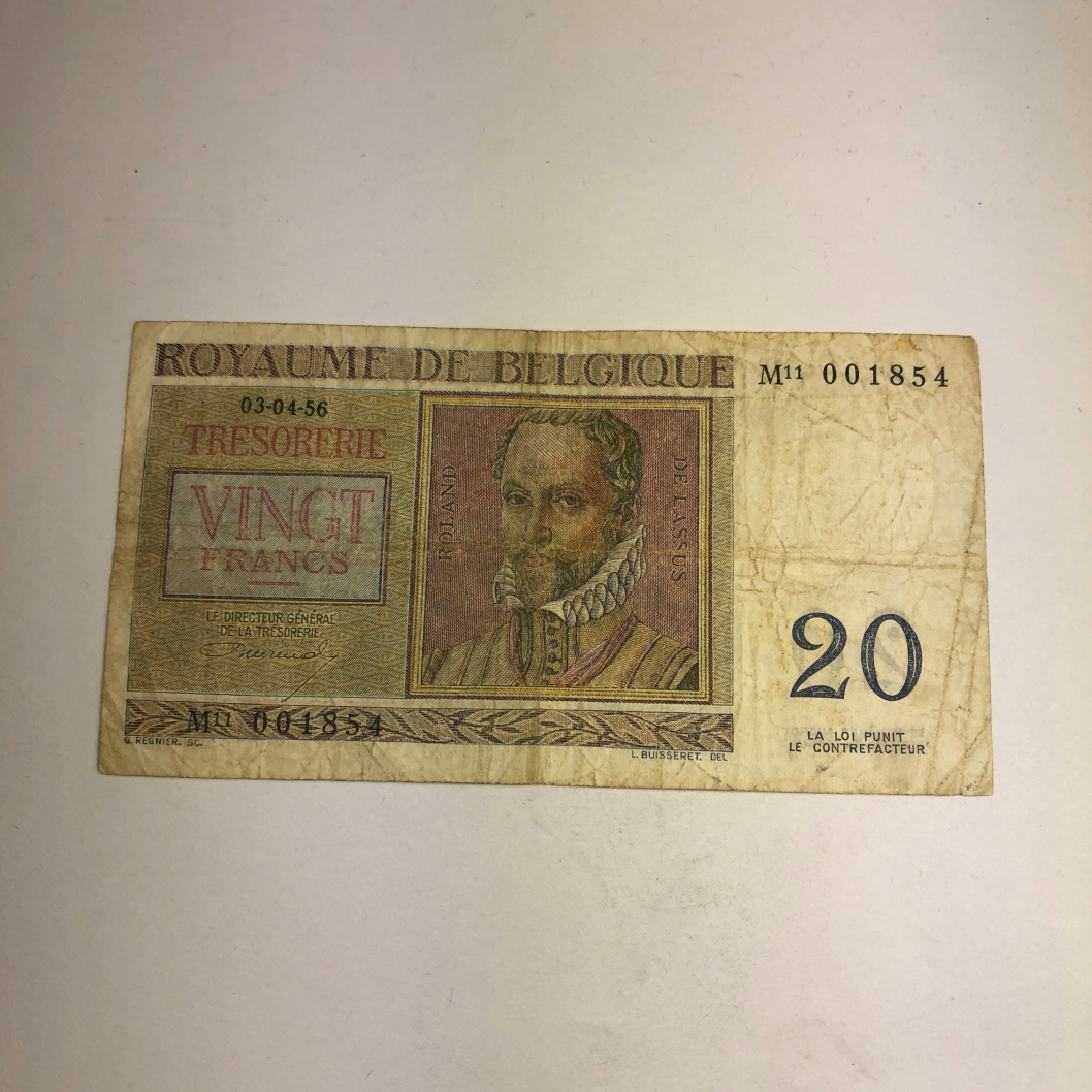 1956 France 20 Franc Note *In protective sleeve | Property Room