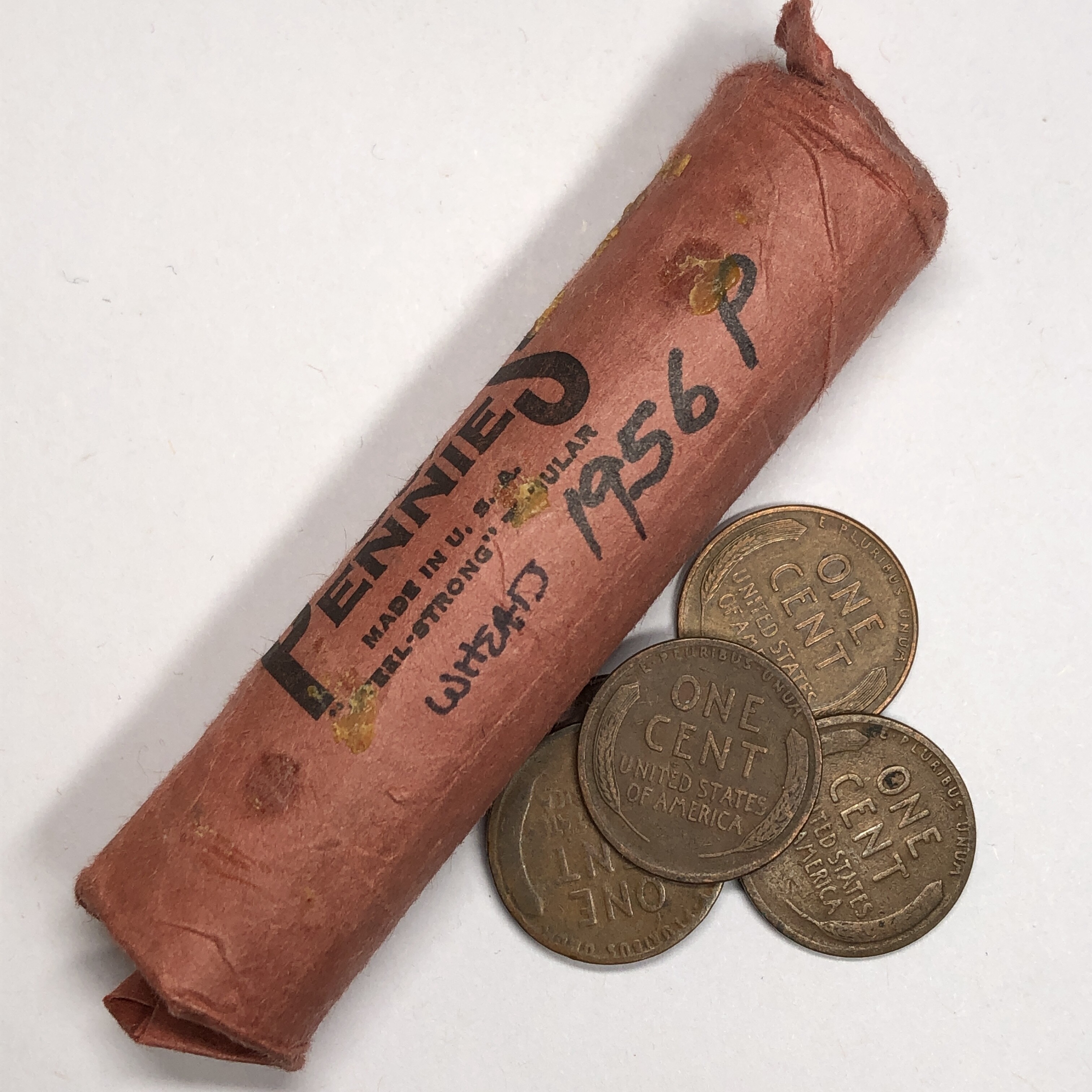 1956 P Lincoln Wheat Cent Labeled Roll *50 Coins | Property Room