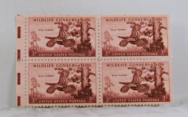 1956 US 3c Stamp*Wild Turkey Wildlife Conservation*4 Stamps | Property Room