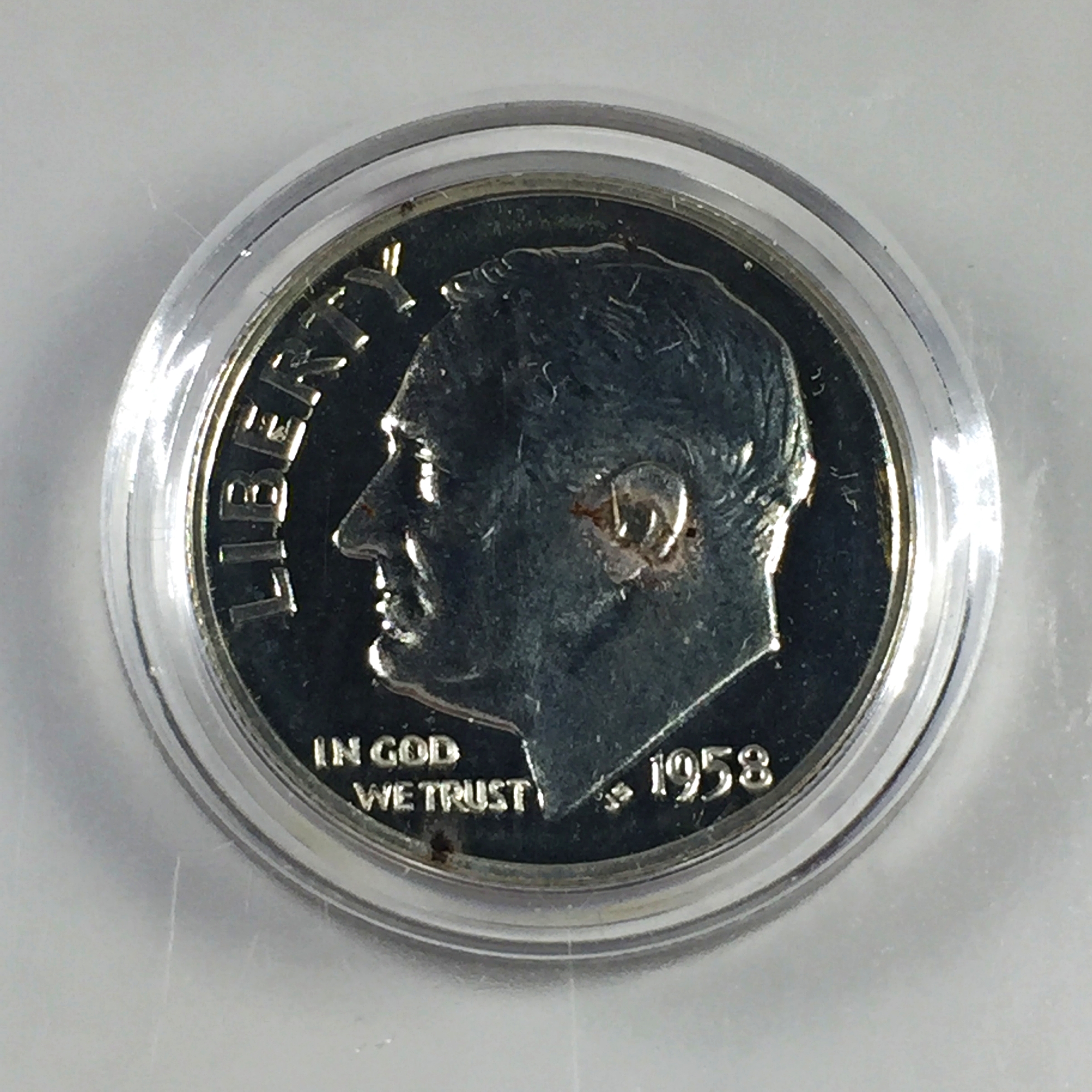 1958 Proof Silver Roosevelt Dime*DCAM*In Protective Holder | Property Room