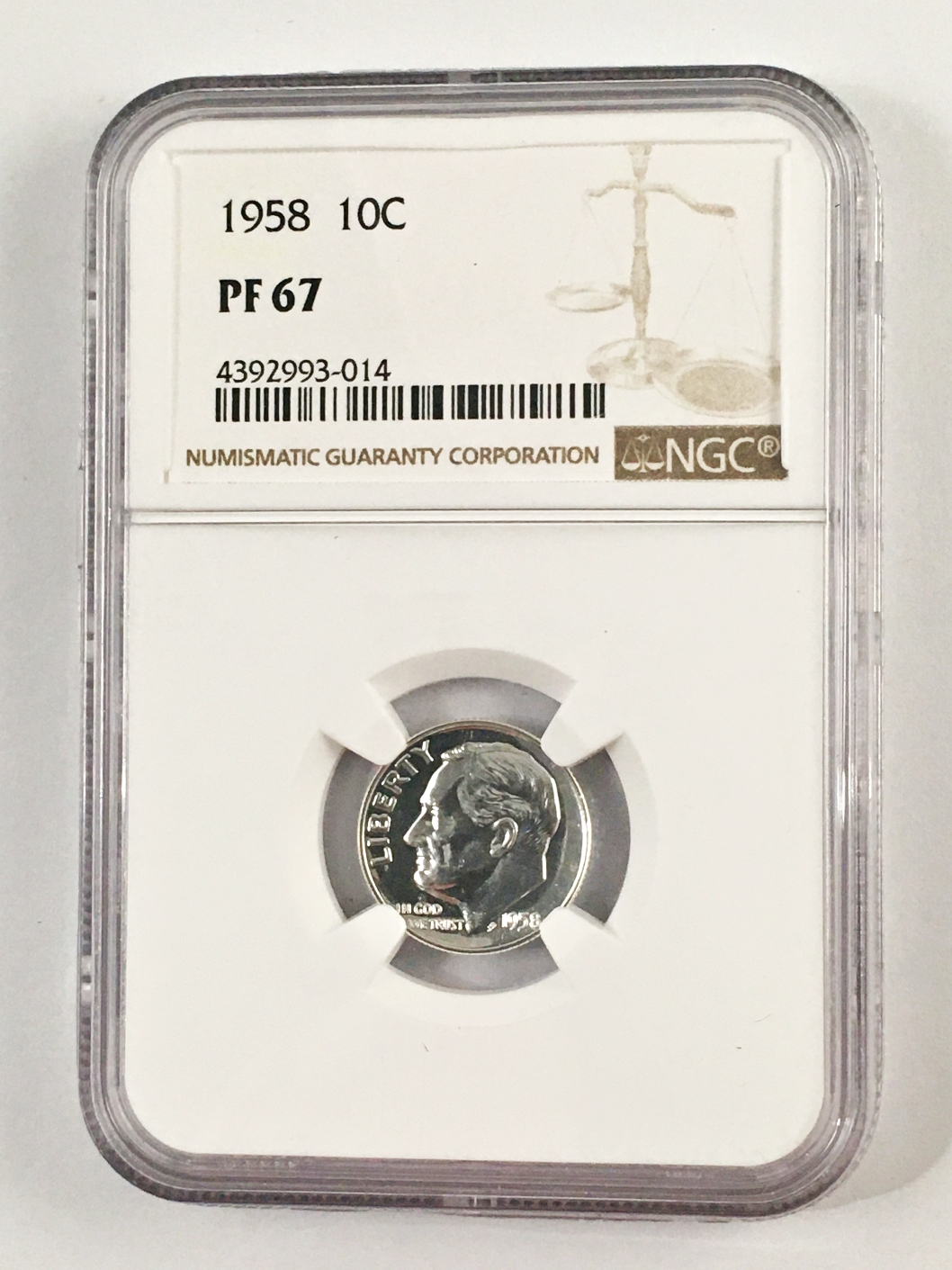 1958 Silver Proof Roosevelt Dime*Graded PF67 by NGC | Property Room