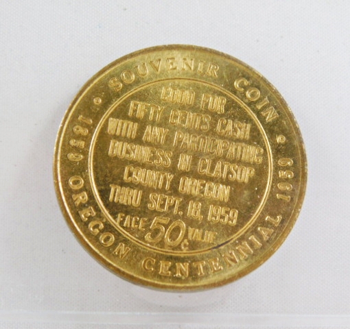 1959 Historic Clatsop County*Oregon Centennial*Souvenir Coin | Property ...
