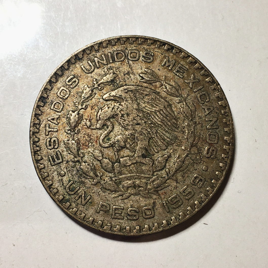 1959 Mexico Silver 1 Pesos Coin | Property Room