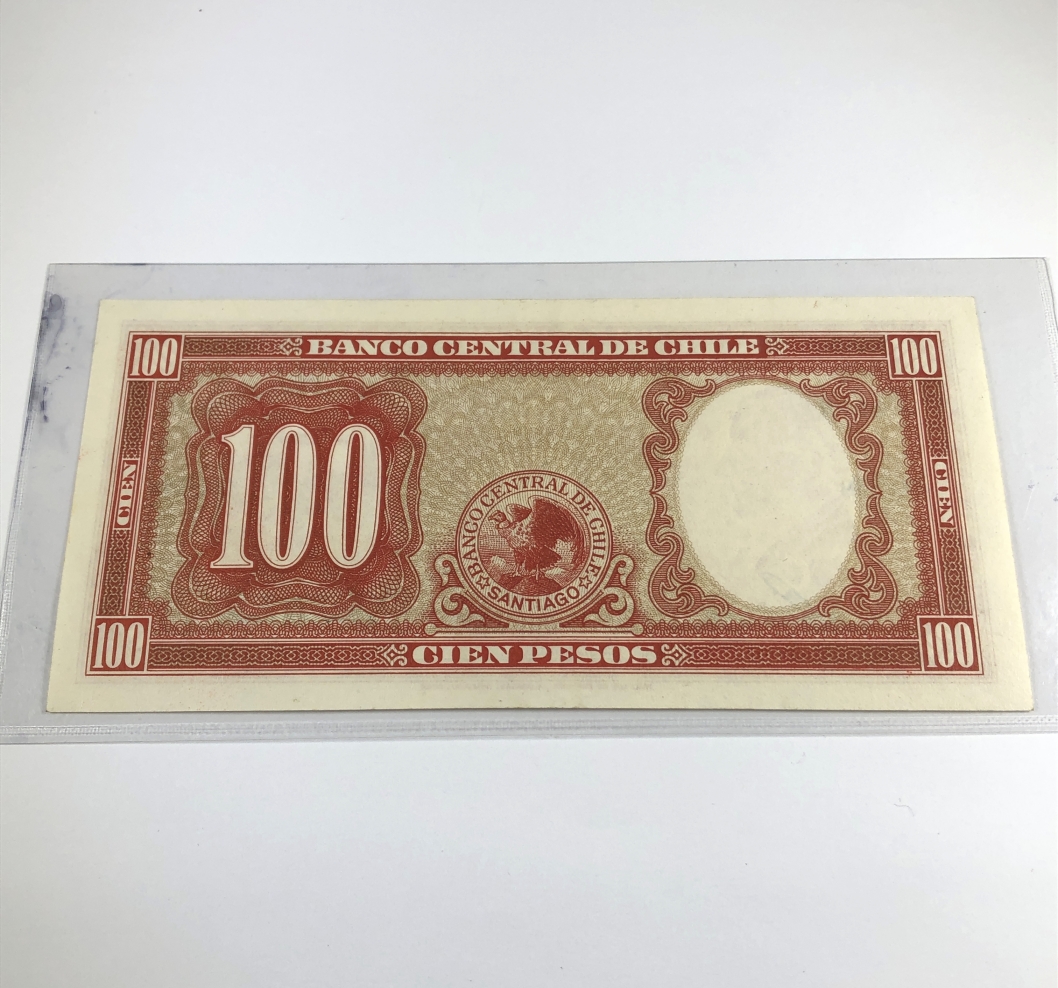 1960 Chile 100 Pesos Banknote*Crisp Uncirculated | Property Room