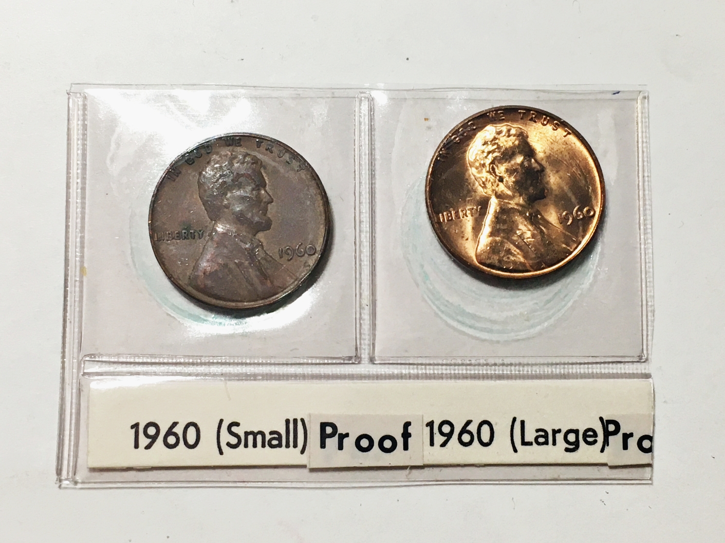 1960 (small date) Proof and 1960 (large Date) Proof Lincoln Head ...