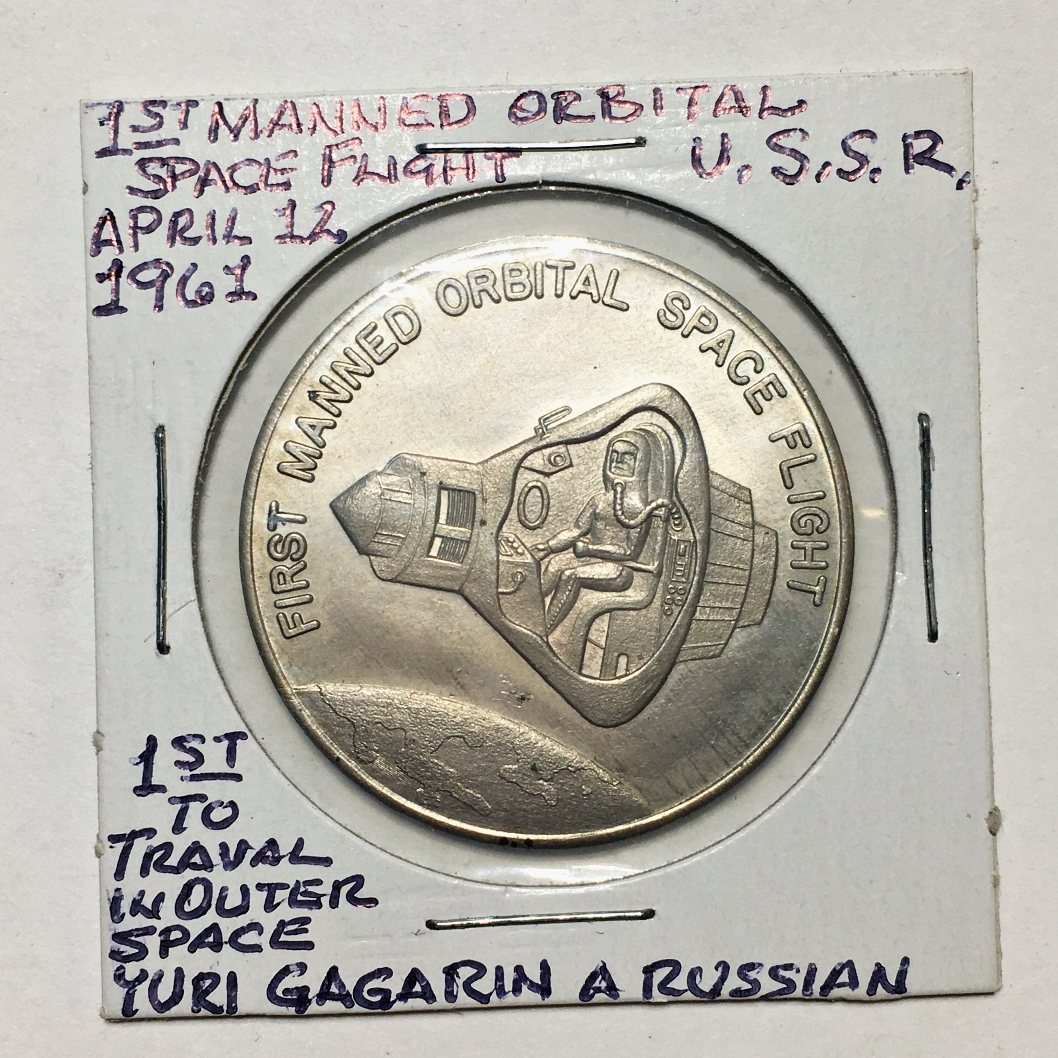 1961 First Manned Orbital Space Flight Medallion*Russia*Nickel*34mm ...