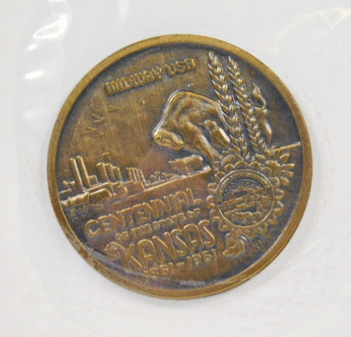 1961 Postage Stamp and Medallion Commemorating the Centennial Statehood ...