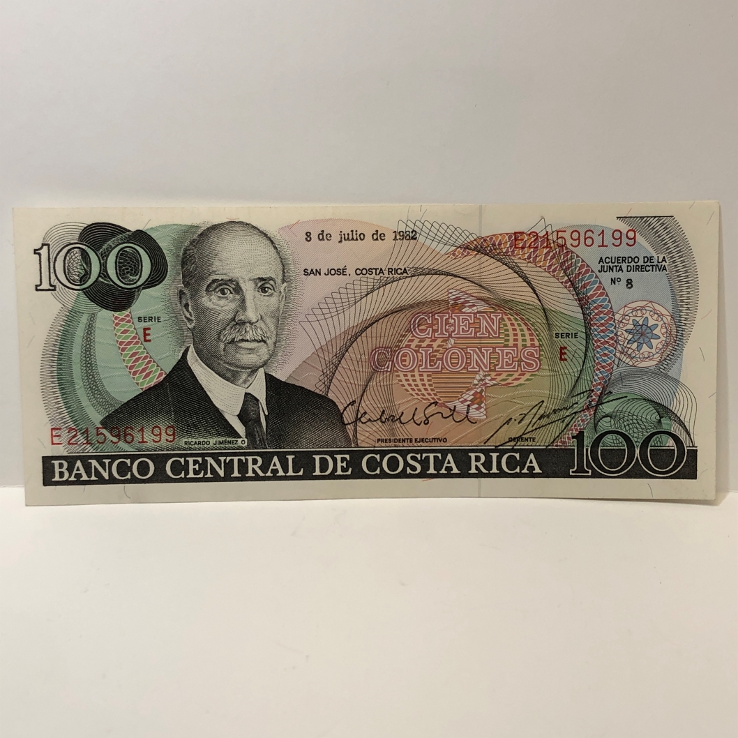 1962 Bank of Central Costa Rica 100 Colones *Crisp Uncirculated in ...