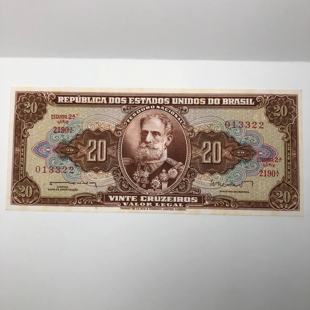 1962 Brazil 20 Cruzeiros Banknote*Crisp Uncirculated | Property Room