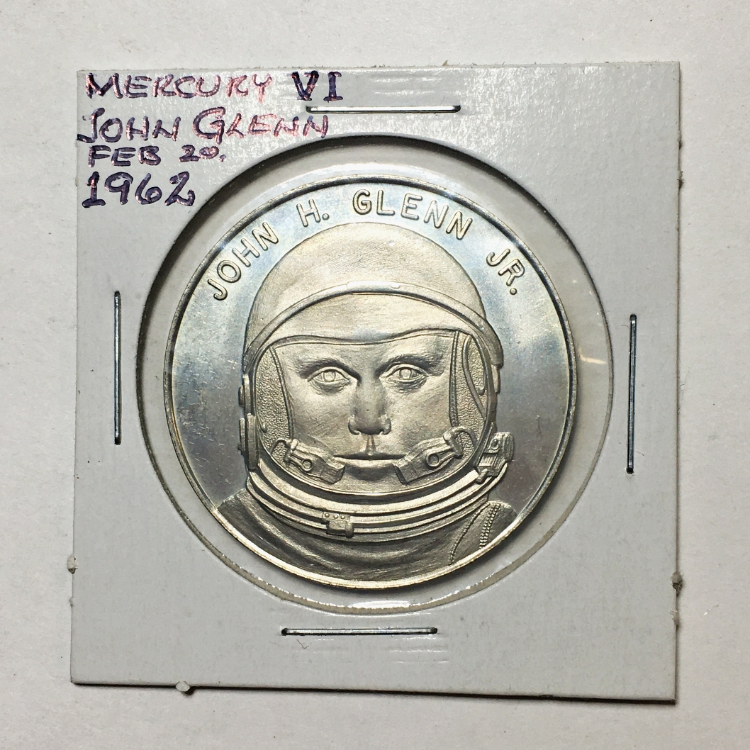 1962 Mercury VI John Glenn Jr. Commemorative Medallion*Nickel*34mm ...