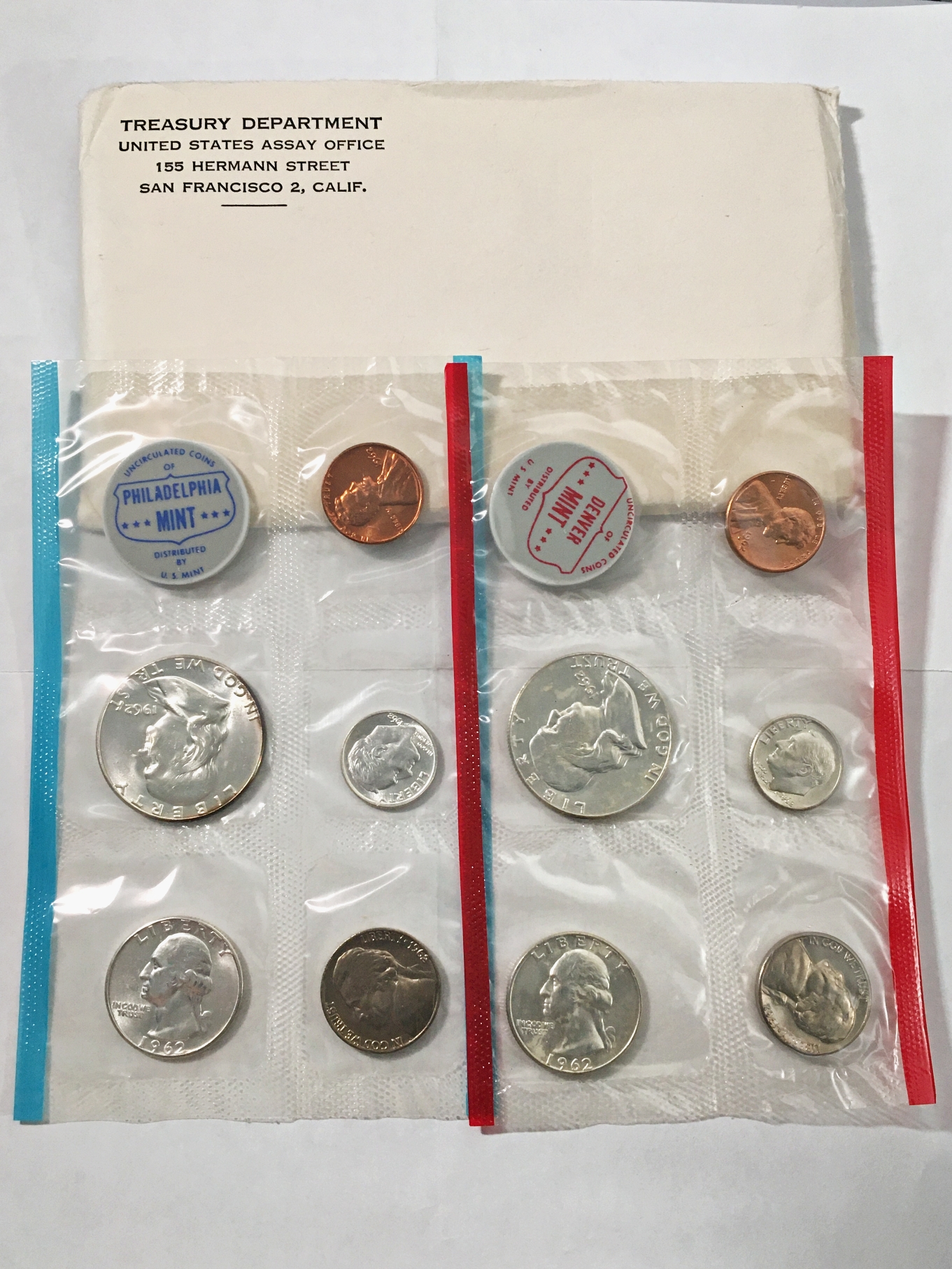 1962 United States Mint Silver Uncirculated Coin Set*Both "P" and "D ...
