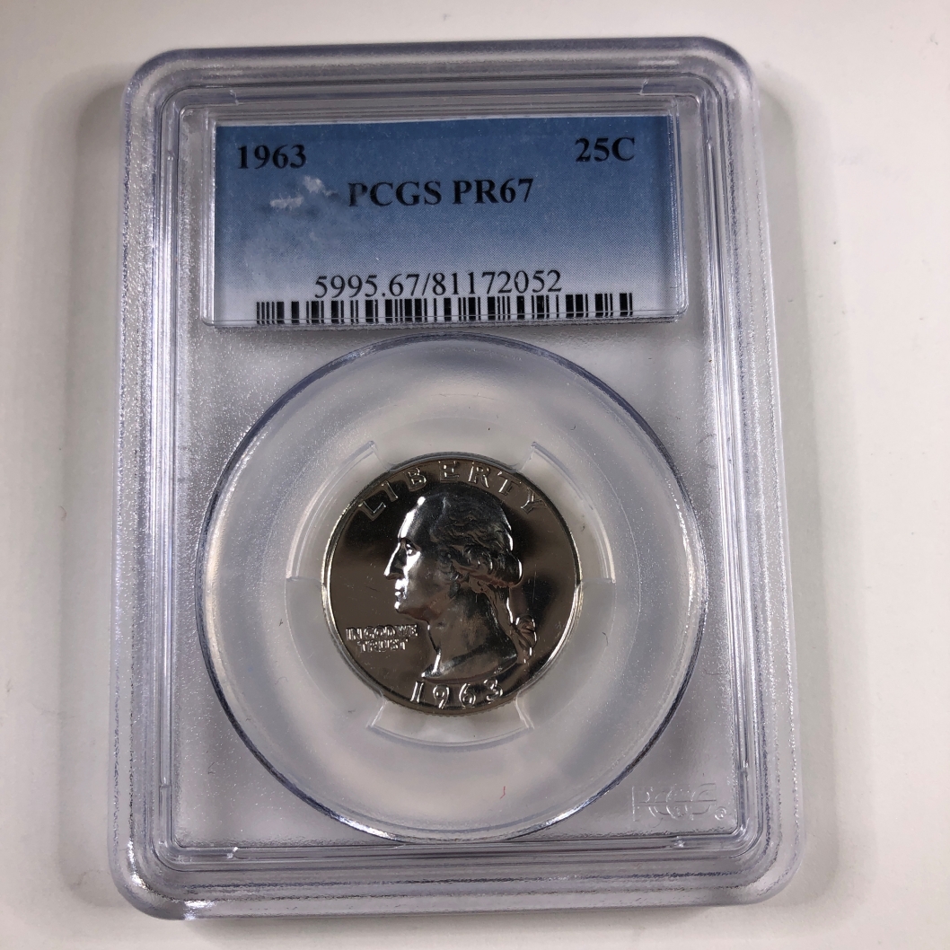 1963 Proof Silver Quarter Graded Proof 67 by PCGS | Property Room