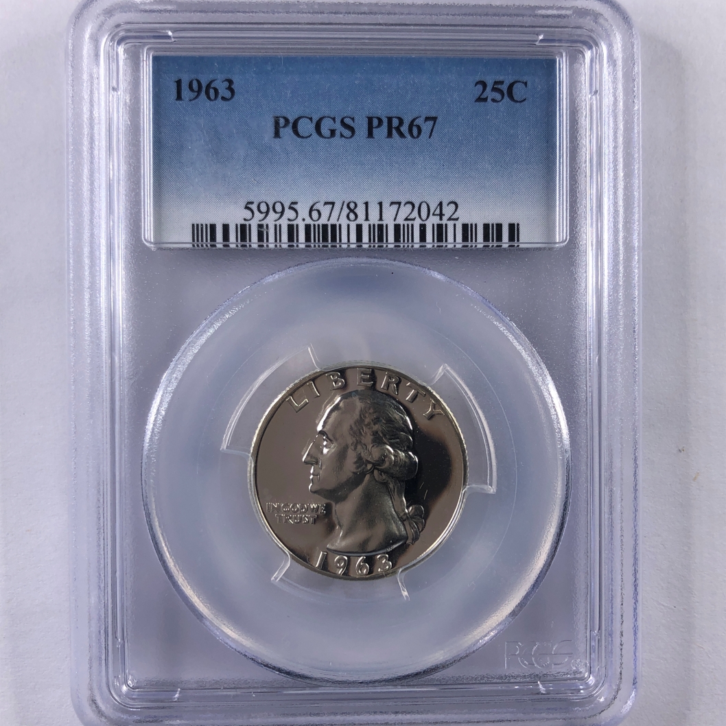 1963 Proof Silver Washington Quarter*Graded PR67 by PCGS | Property Room
