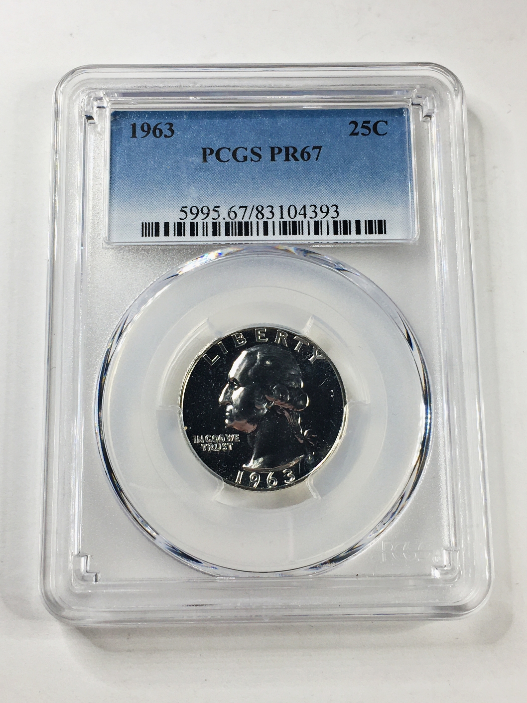 1963 Proof Silver Washington Quarter*Graded PR67 by PCGS | Property Room
