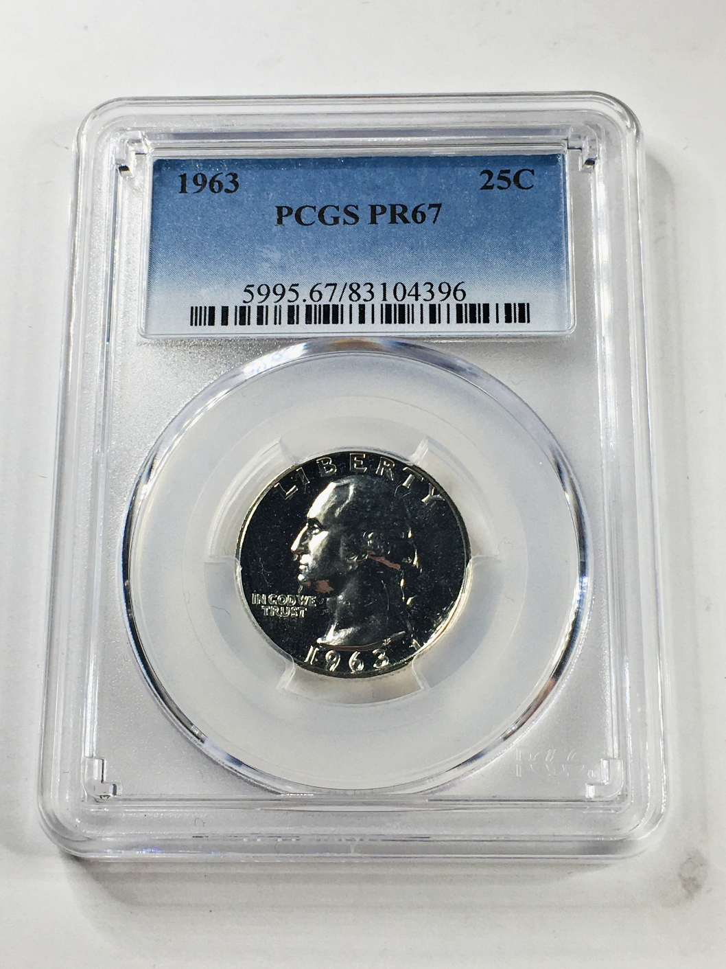 1963 Proof Silver Washington Quarter*Graded PR67 by PCGS | Property Room